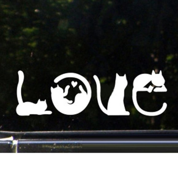 designmeshop | Wall Decor | Two Cats Spell Love Cute Pet Car Sticker ...